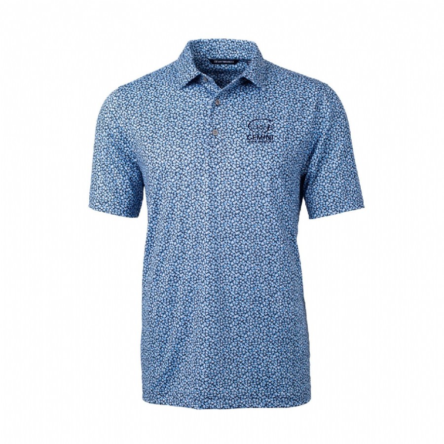 Men's Polos | Cutter & Buck Pike Magnolia Print Stretch Men’s Polo | 1057